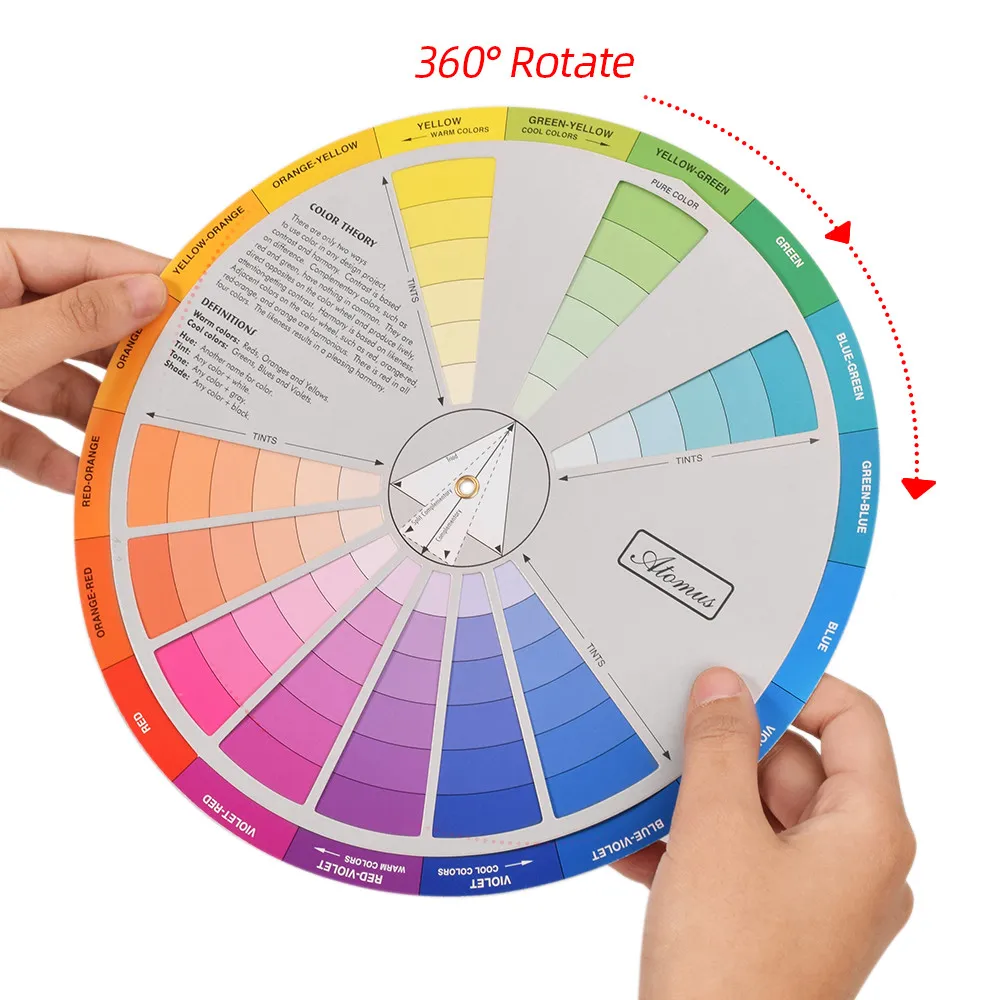 Professional Tattoo Color Wheel Ink Chart Turntable Permanent Makeup ...
