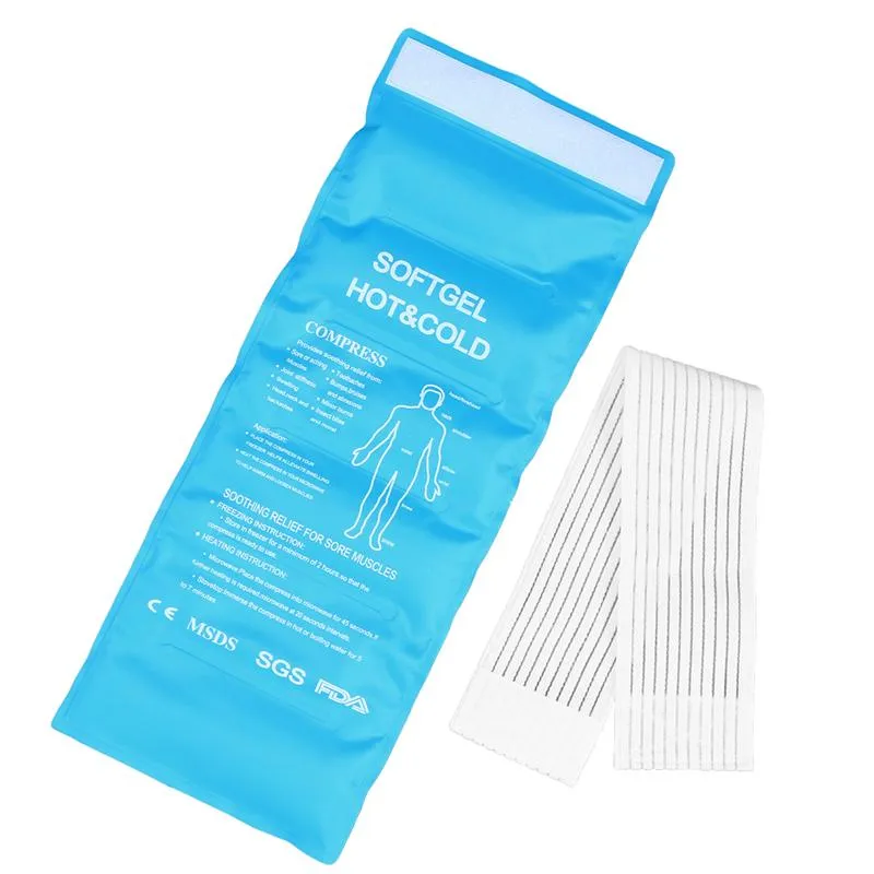 Reusable Hot and Cold Therapy Gel Pack with Strap for Joint and Muscle ...