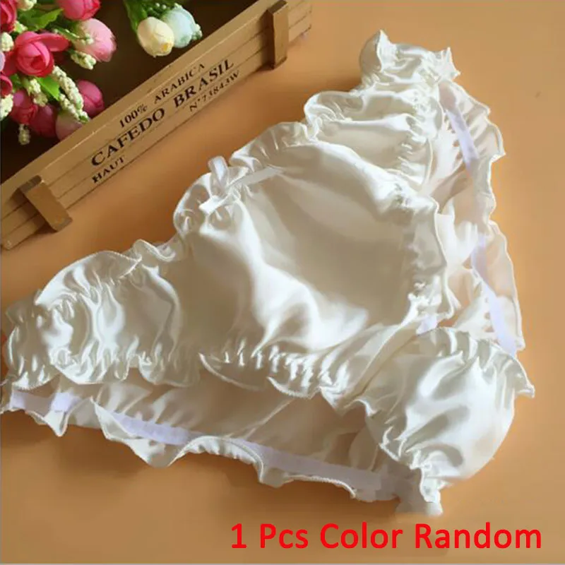 Silk Satin Ruffle Ruffled Panties For Women Plus Size Tanga Intimates