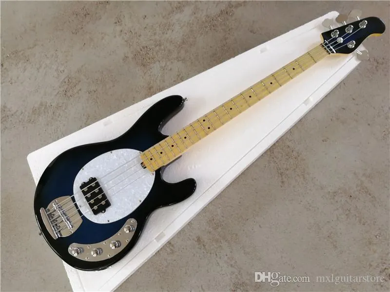 4 String Navy Blue Electric Bass Guitar With Pearl Pickguard & Maple ...