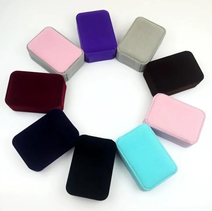 Velvet Jewelry Storage Box Foldable Gift Packing Case For Necklaces ...