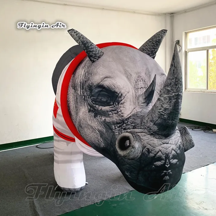 Inflatable Space Rhino Costume | Large Animal Balloon With Spacesuit ...
