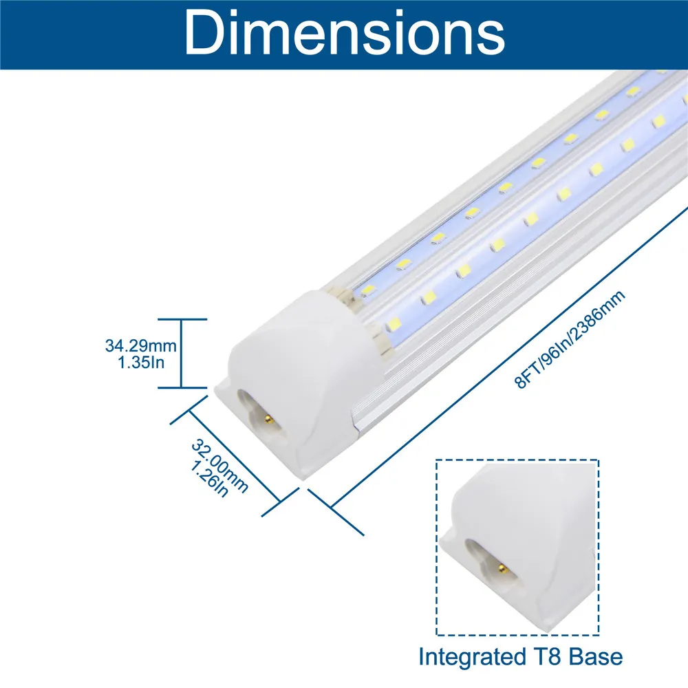 8 Ft T8 Fluorescent Light Fixtures | Shelly Lighting