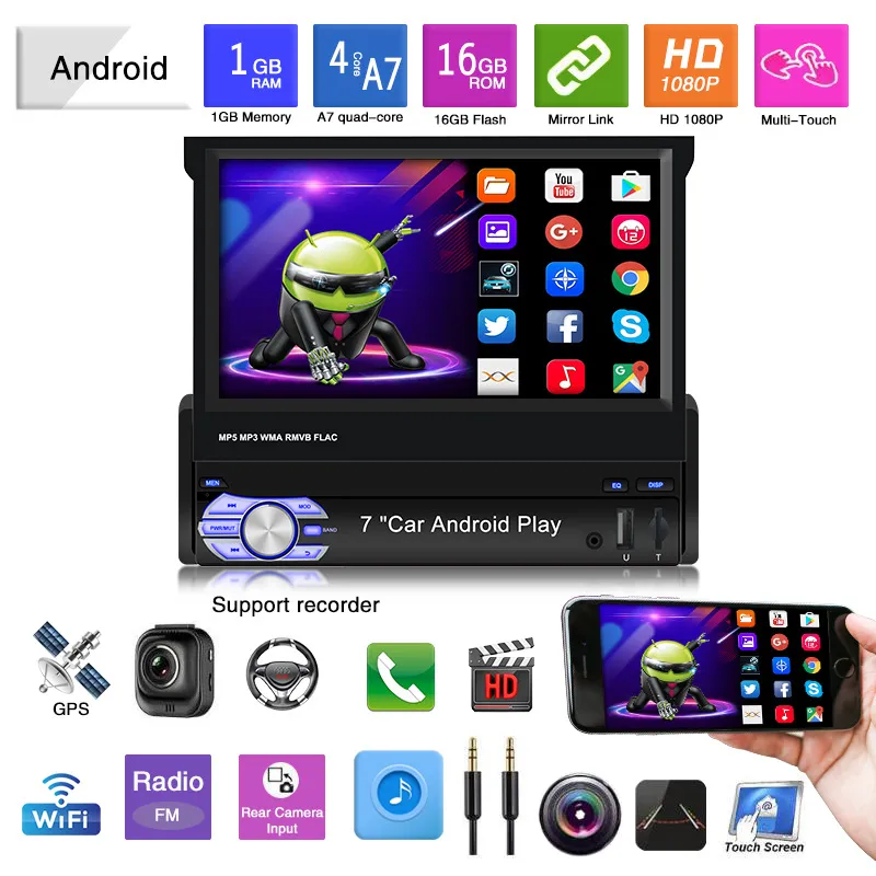 DHgate.com:Telescopic 7 Inch Car GPS Navigator with Android 9.1 Radio ...