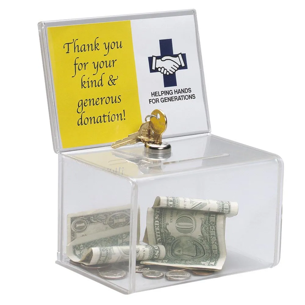 DHgate.com:Clear Acrylic Donation Boxes with Lid and Lock for Churches ...
