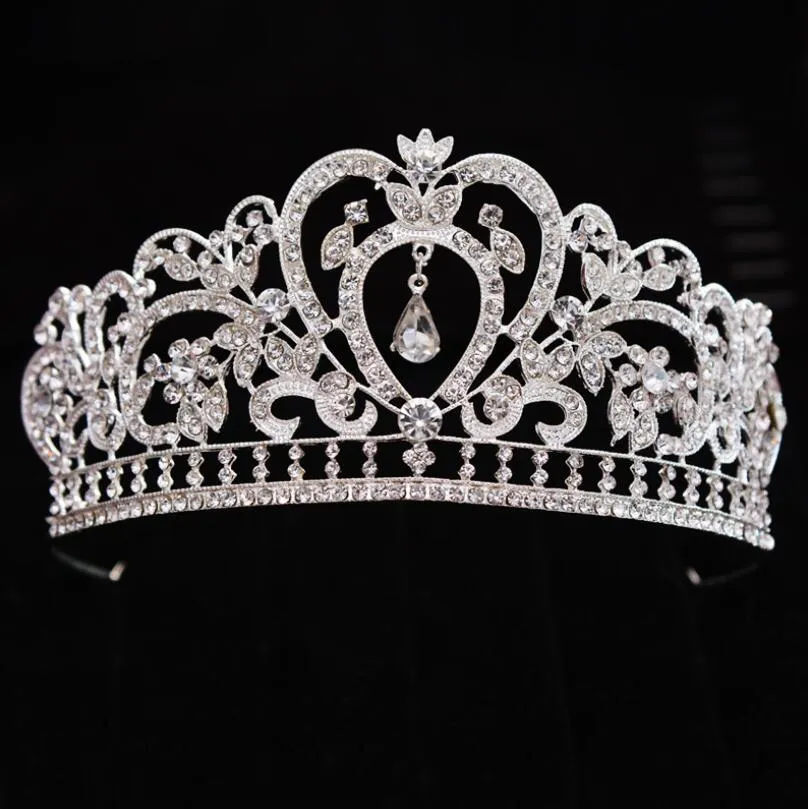 Pageant Crown Adjustable Alloy Hair Jewelry with White Crystal and ...