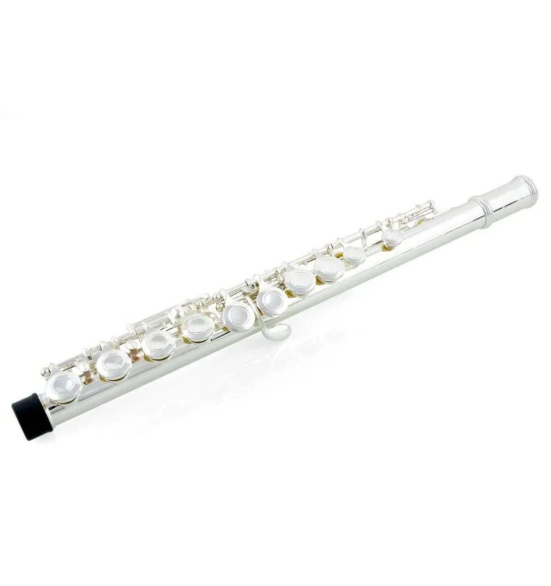 16 Hole Closed E Key Flute, Cupronickel, Silver Plated, Professional ...