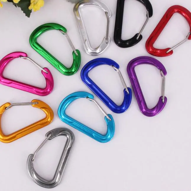 Outdoor Sports Keychain With Black Mini Metal Carabiners And Snap Clip ...