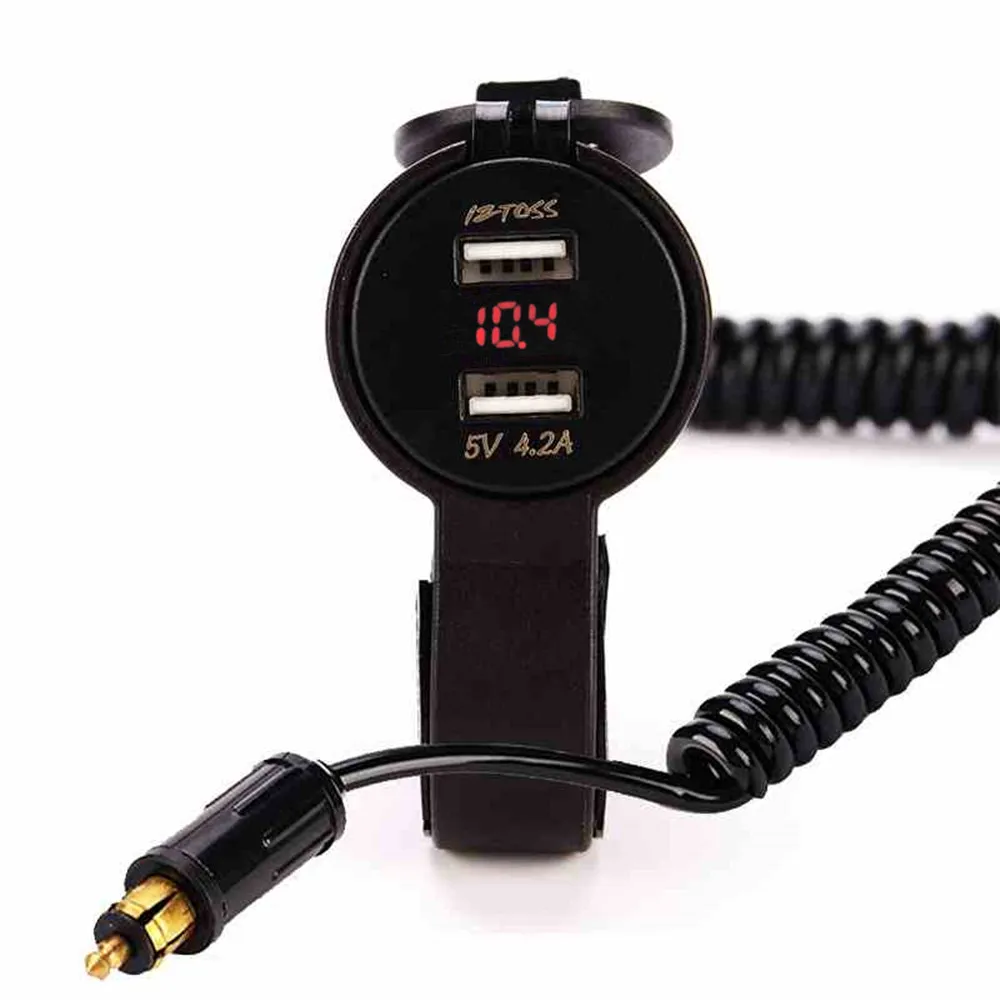Motorcycle USB Charger Adapter - DIN Plug Hella Socket, Dual 4.2A ...