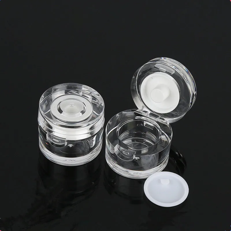 5g Empty Acrylic Cosmetic Jar for Nail Art & Makeup - White Sample Pot ...