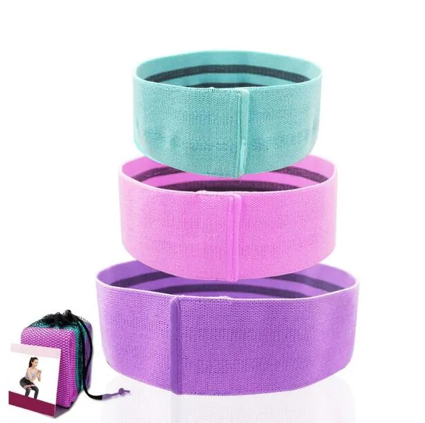 Non-Slip Fabric Exercise Bands - Premium Elastic Resistance Bands for ...