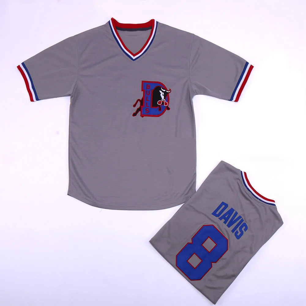 Bull Durham Movie Baseball Jersey, White Grey, Stitched, #8 Crash Davis ...