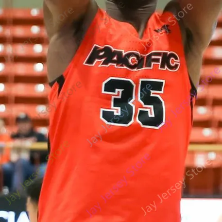 Custom 2020 Pacific Tigers Basketball Jersey NCAA College Michael ...