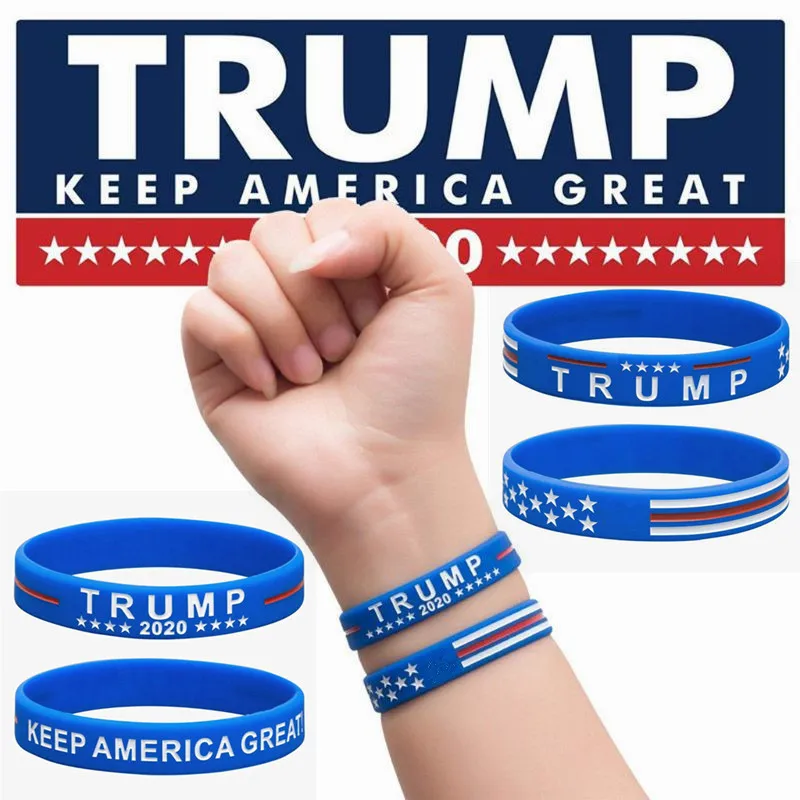 Silicone Bracelet Trump 2020 USA President Engraved Rubber Band ...