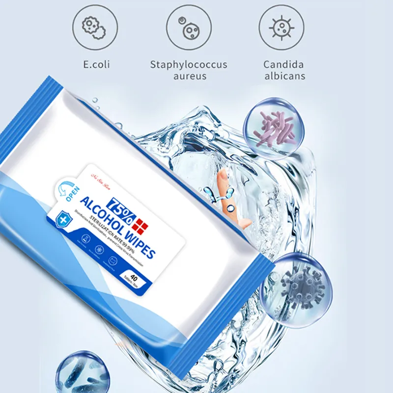 75% Alcohol Wipes - 40 Count: Disinfecting Wet Wipes, Antibacterial ...