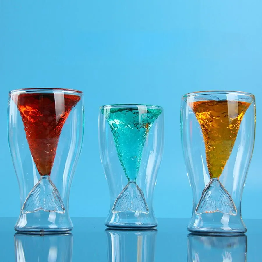 Mermaid Double Bar Martini Cup With Fish Tail Design Perfect For Wine ...