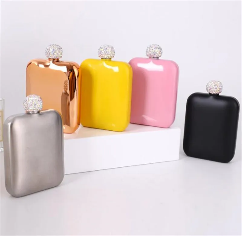 Diamond Sublimation Hip Flasks Stainless Steel Flagon With Rhinestone ...