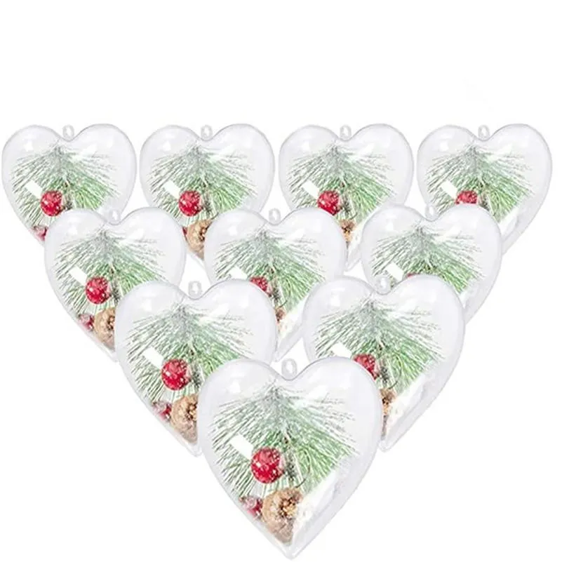 Clear Plastic Heart Ornaments Balls Openable Fillable Transparent ...