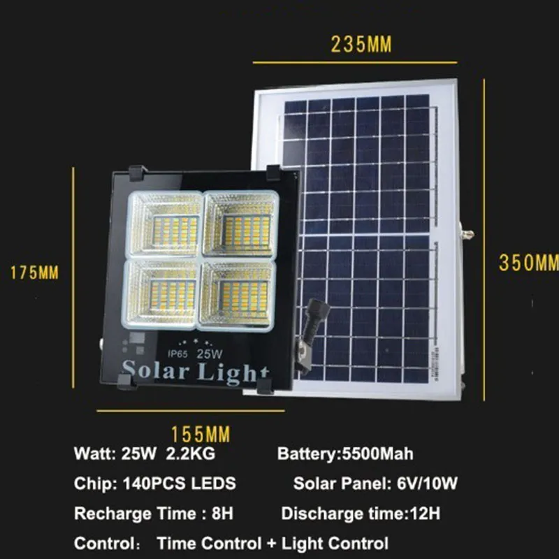 Outdoor Solar Street Lamps: IP65 Waterproof LED Solar Garden Lights 25W ...