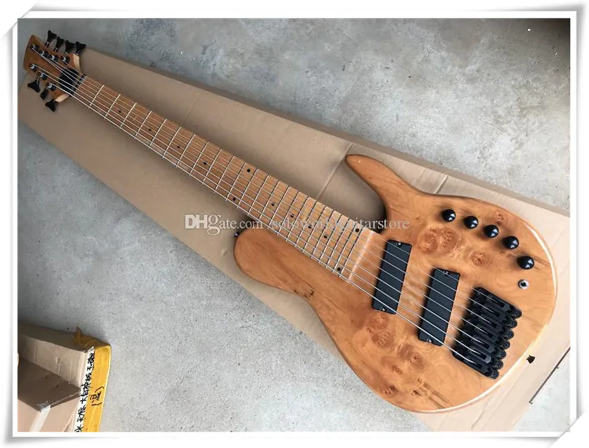 7 Strings Original Neck Thru Body Electric Bass Guitar With Fan Frets ...