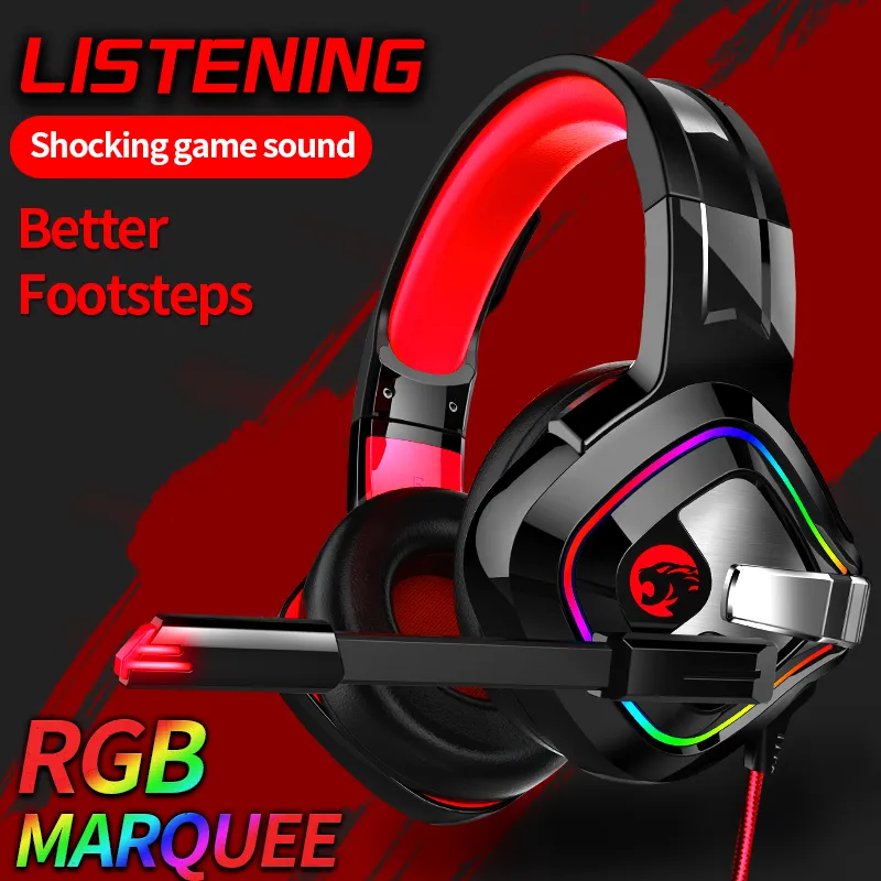 A66 Gaming Headset 4D Stereo LED Luminous Headphone Wired 4D RGB ...
