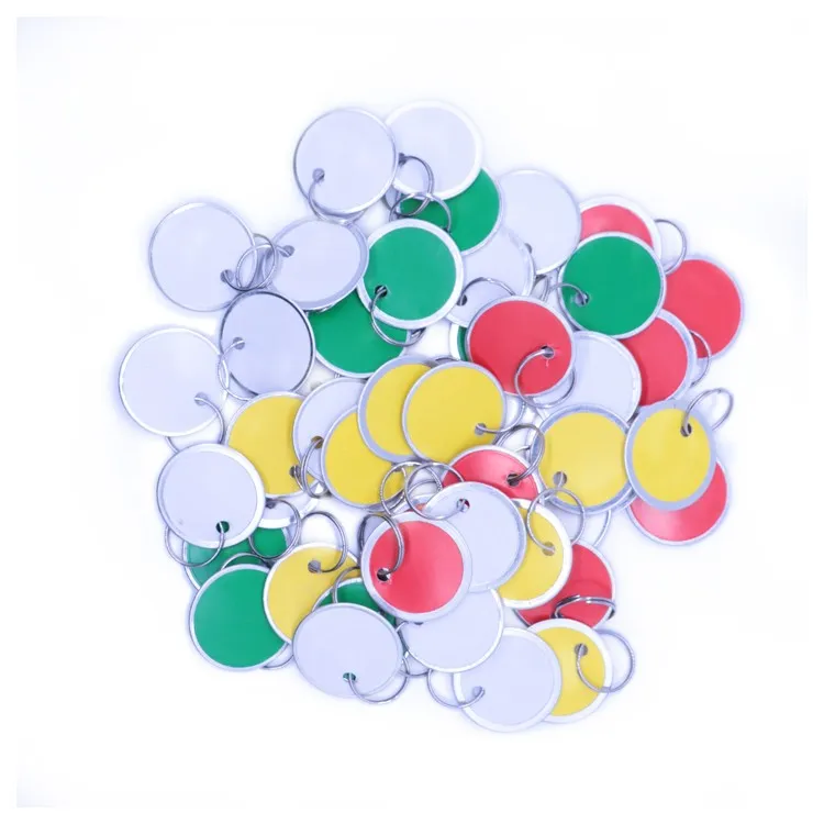 Customizable Metal Rimmed key tags for keys with Split Rings - Round ...