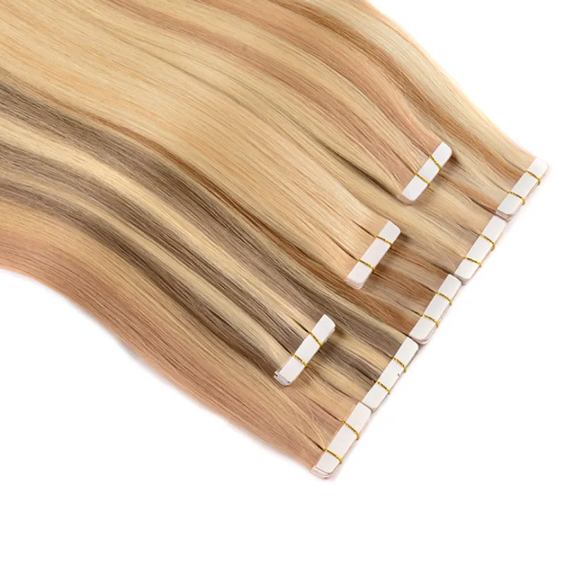 150 Gram 18-24 Inch Indian Remy Human Hair Extensions with PU Tape Glue ...