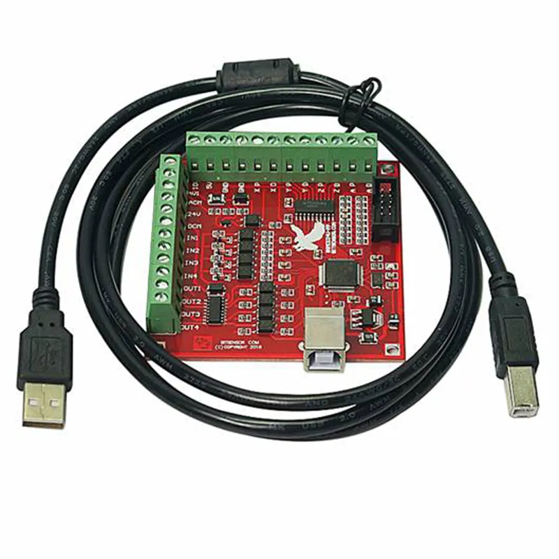 USB 4-Axis 100 kHz Motion Control Card Breakout Board 12-24V with Jog ...