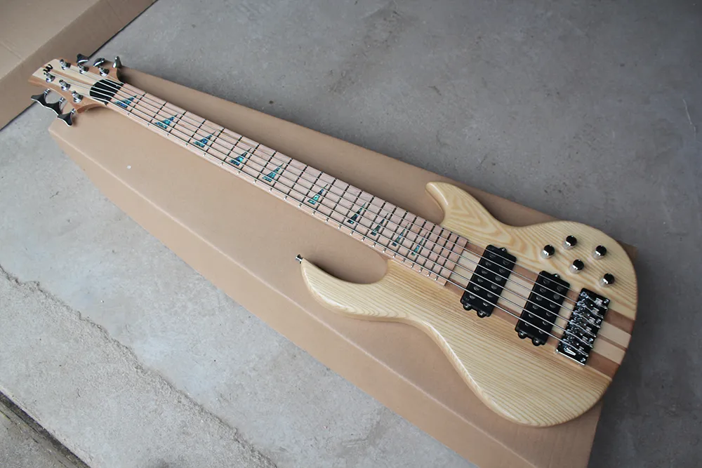DHgate.com:Custom Electric Bass Guitar: 6-String Bass w/ Abalone Fret ...
