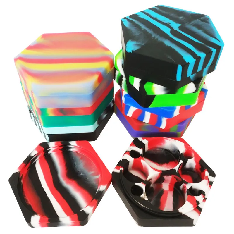 Silicone Wax Containers 110ml Large Hexagon Shape Assorted Color ...