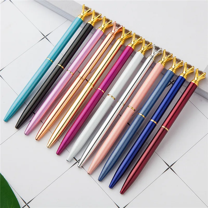 Wholesale Creative Small Diamond Head Crystal Metal Pen Fashion Crystal ...