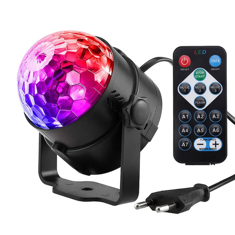 Rotating Disco Ball Light Mini RGB Crystal Magic Ball Stage Lamp For DJ ...