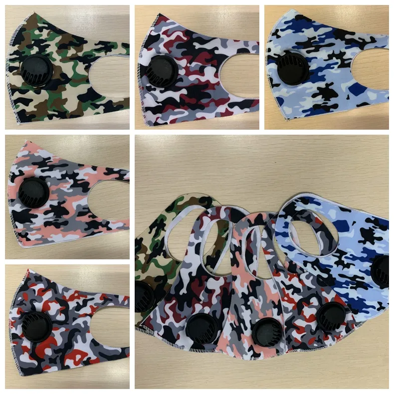 DHgate.com:5 Colors Ice Silk Face Masks: Camo Breathing Valve Face ...