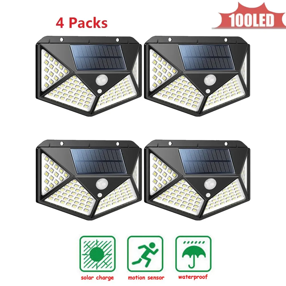 DHgate.com:100 LED Solar Light with Microwave Radar Sensor - Waterproof ...