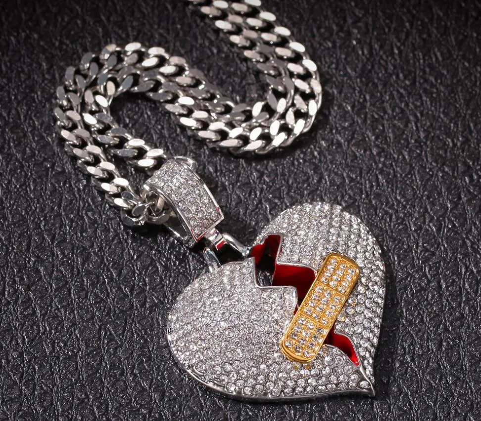 Vintage High Grade Love Heart Large Heart Pendant Necklace With Zircon ...