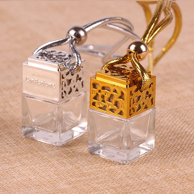 Hanging Car Perfume Diffuser Bottle: Empty Square Aromatherapy ...