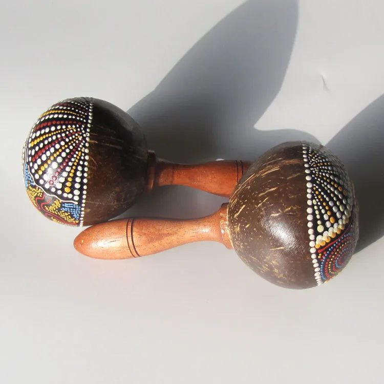 Authentic Coconut Shell Sand Hammer - Traditional Chinese Percussion ...
