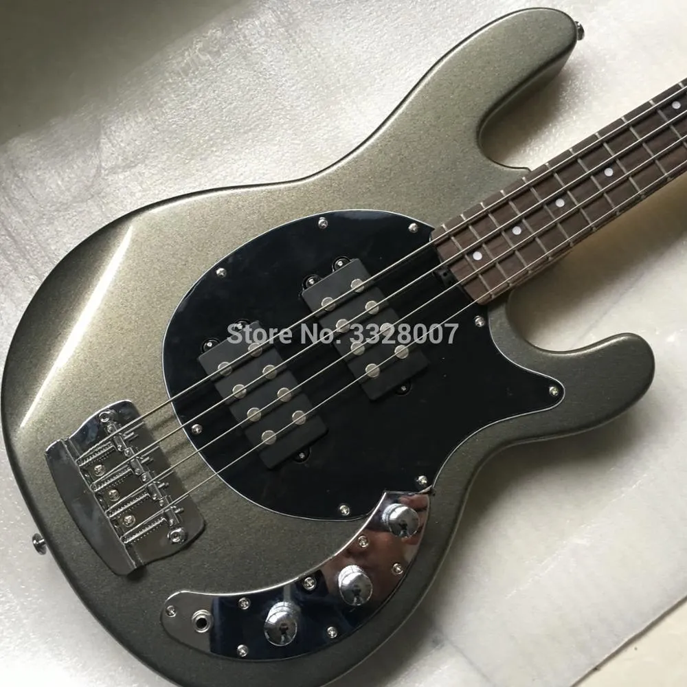 DHgate.com:Music Man 4-String Metallic Silver Electric Guitar w/ 9V ...