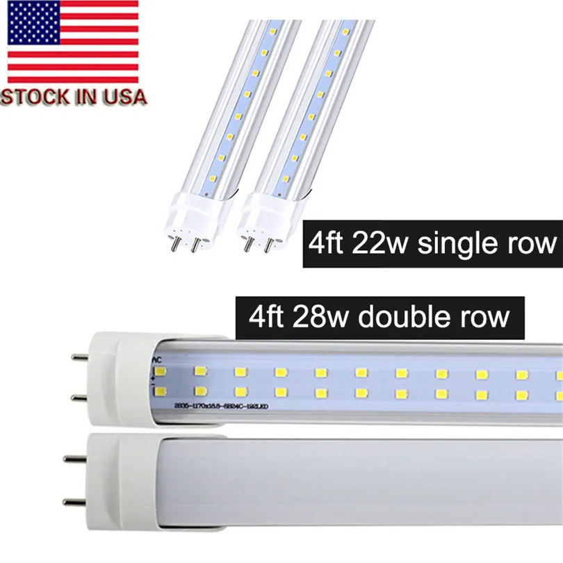 18W 4FT LED Lights 4 FT T8 22W LED Tubes Light SMD 2835 28W Double Row ...