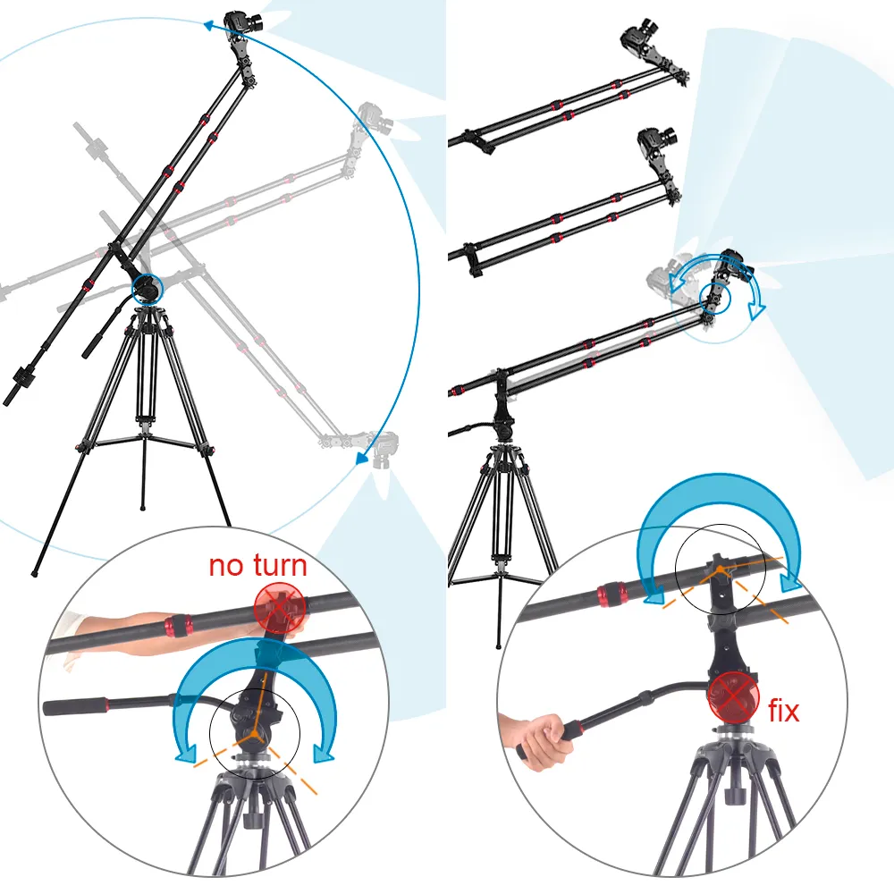 Carbon Fiber MINI Jib Crane Portable Jib Arm For Photography Tripod ...