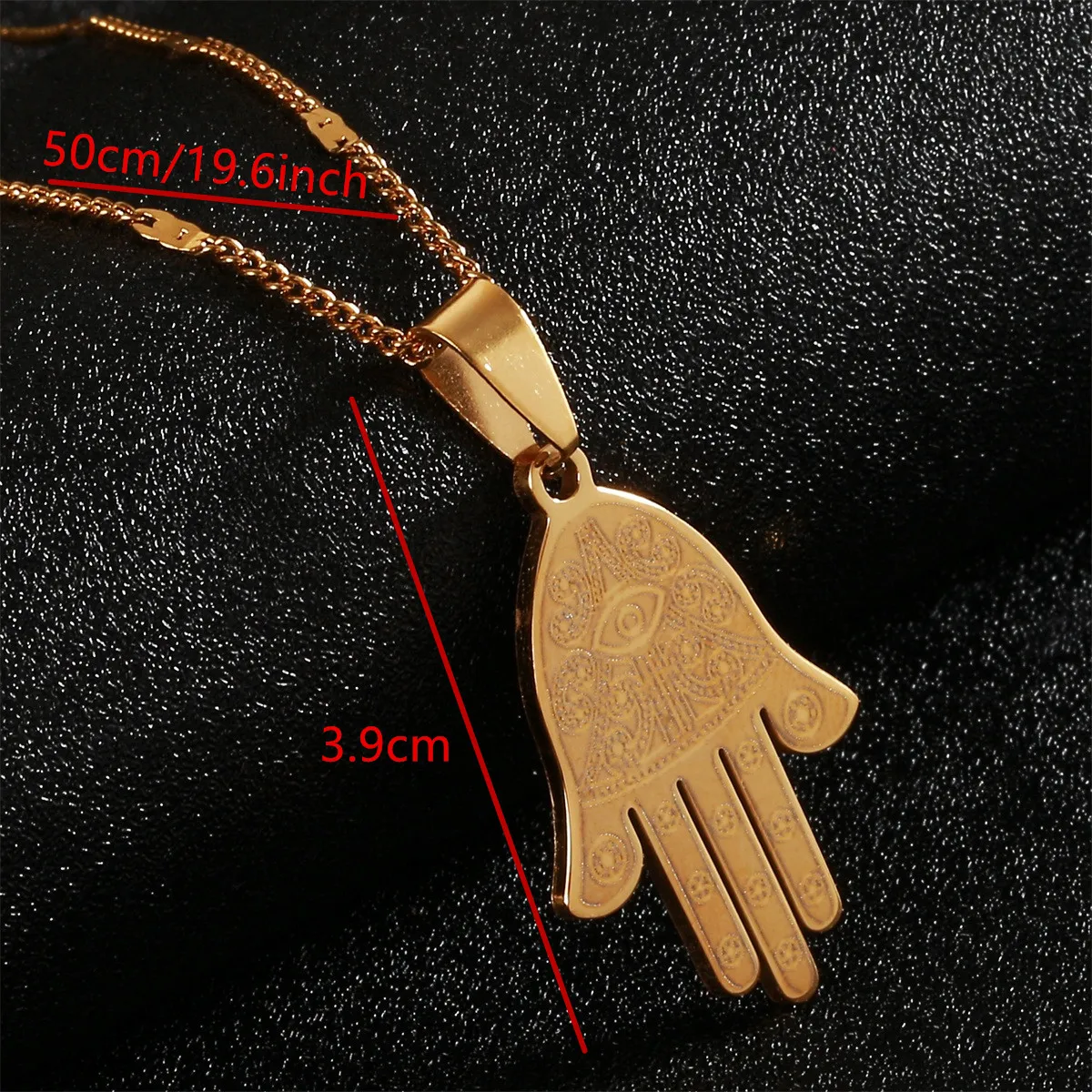 Eye Of Good Luck Fatima Hamsa Hand Hamsa Hand Necklace Gold Stainless ...
