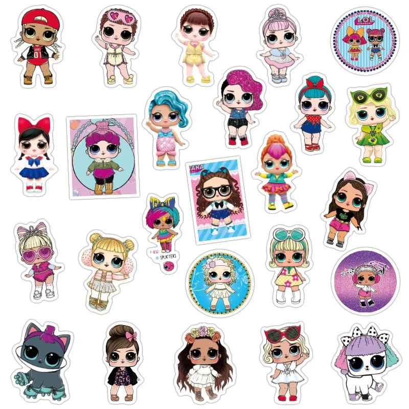 Cute Doll Face Stickers Waterproof Removable Trolley Case Notebook ...