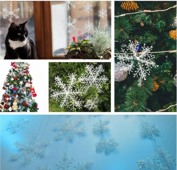 White Snowflake Decorations - Hanging Snowflakes for Christmas Tree ...