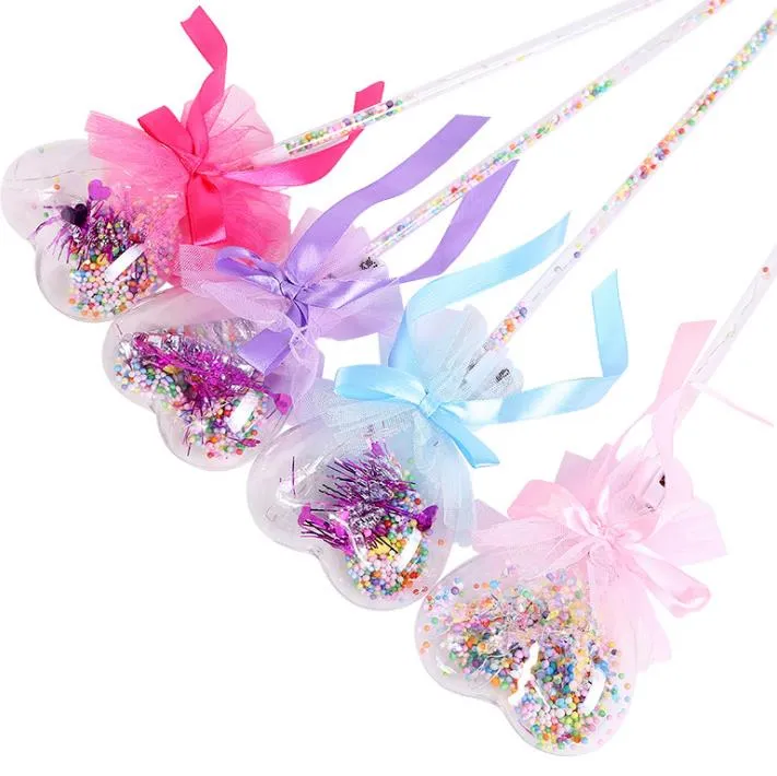 Party Light Up Magic Wand Glow Stick Witch Wizard Clear Heart Shape Led ...