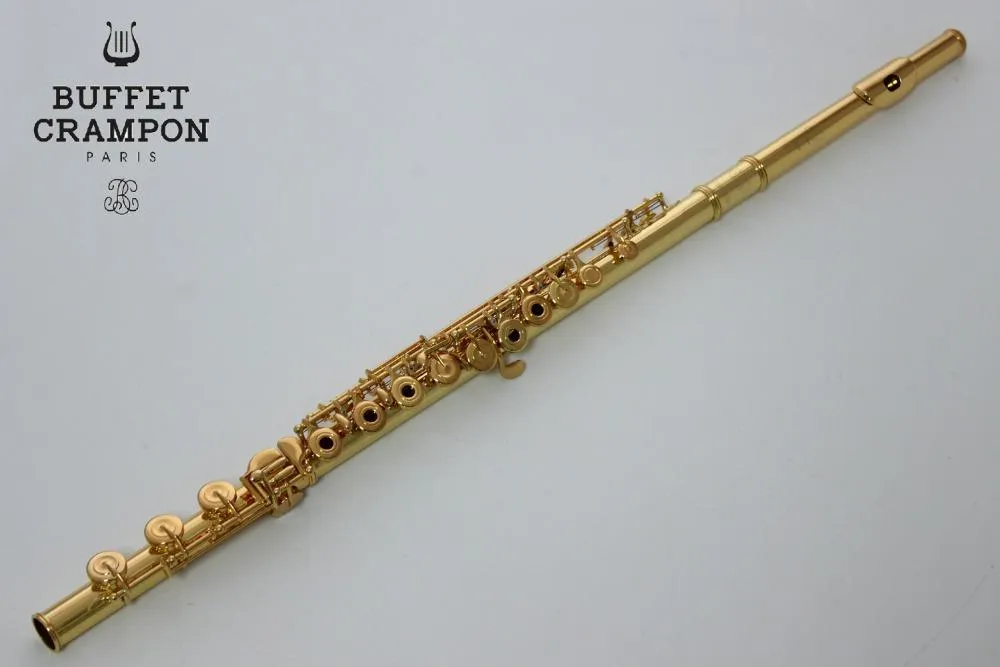 SERIRSII Buffet Open Gold Flute 17 Keys, Gold Lacquer Finish, C Tone ...