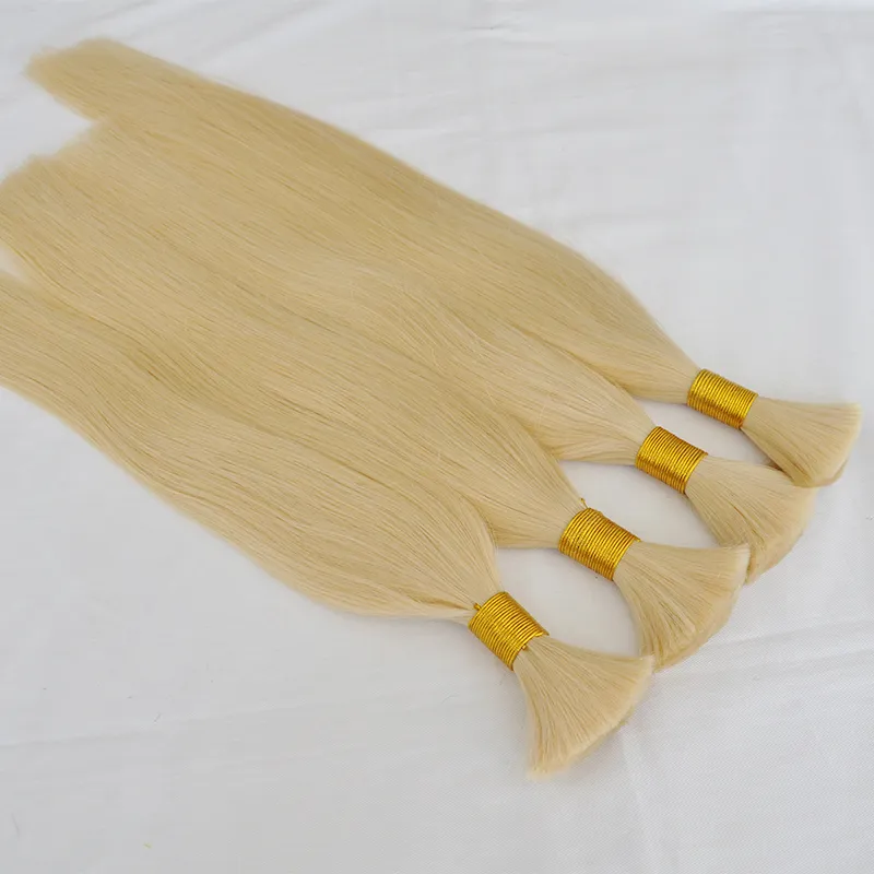 Premium Blonde Braiding Hair - 613 Straight Wave Virgin Human Hair Bulk ...