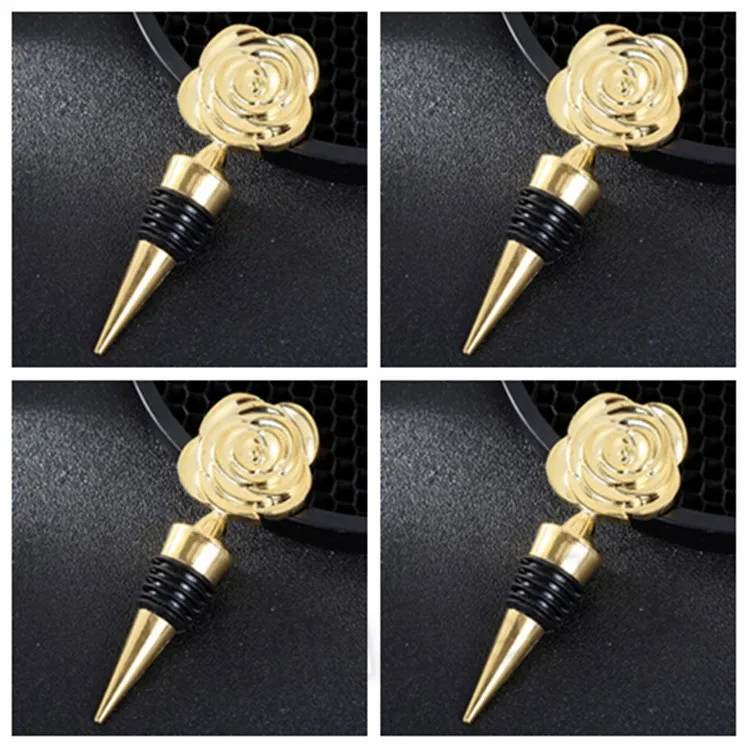 Gold Rose Wine Stoppers Stoppers With Gift Boxes Rose Flowers Wine ...