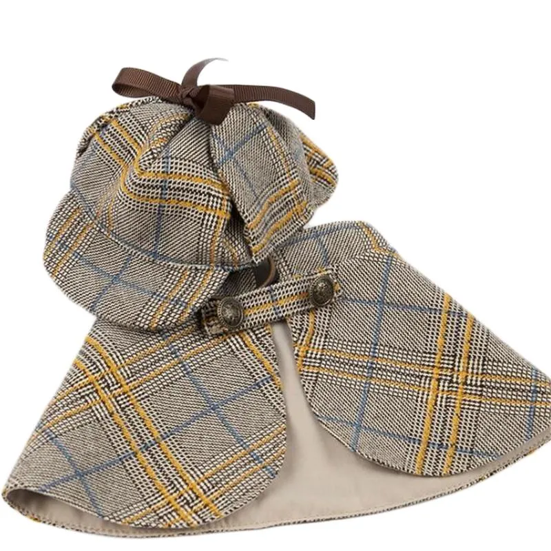 Trendy Detective Pattern Pet Hat Set In With High Street Personality ...