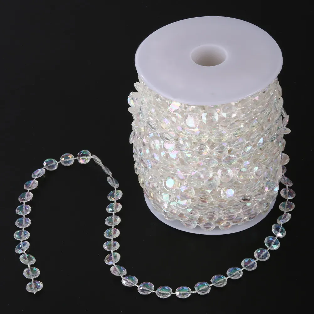 30m Crystal Beads Roll Acrylic Beads Roll Crystal Garland Curtain Wedding Decoration DIY Birthday Party Decoration Ornaments