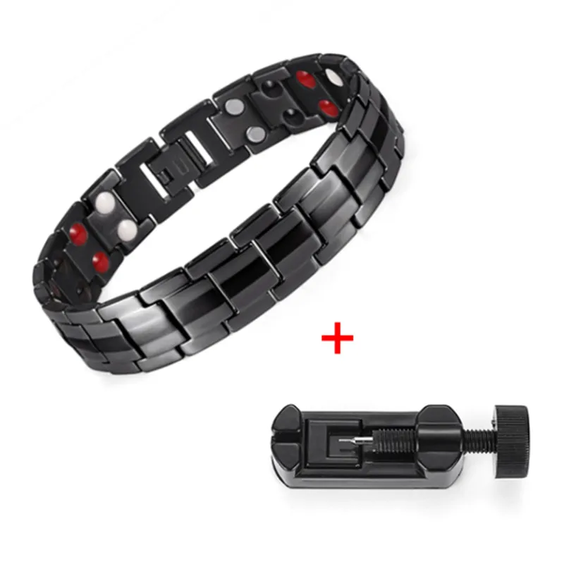 Mens Health Energy Bracelet Bangle For Male Double Row Healthy Magnetic ...